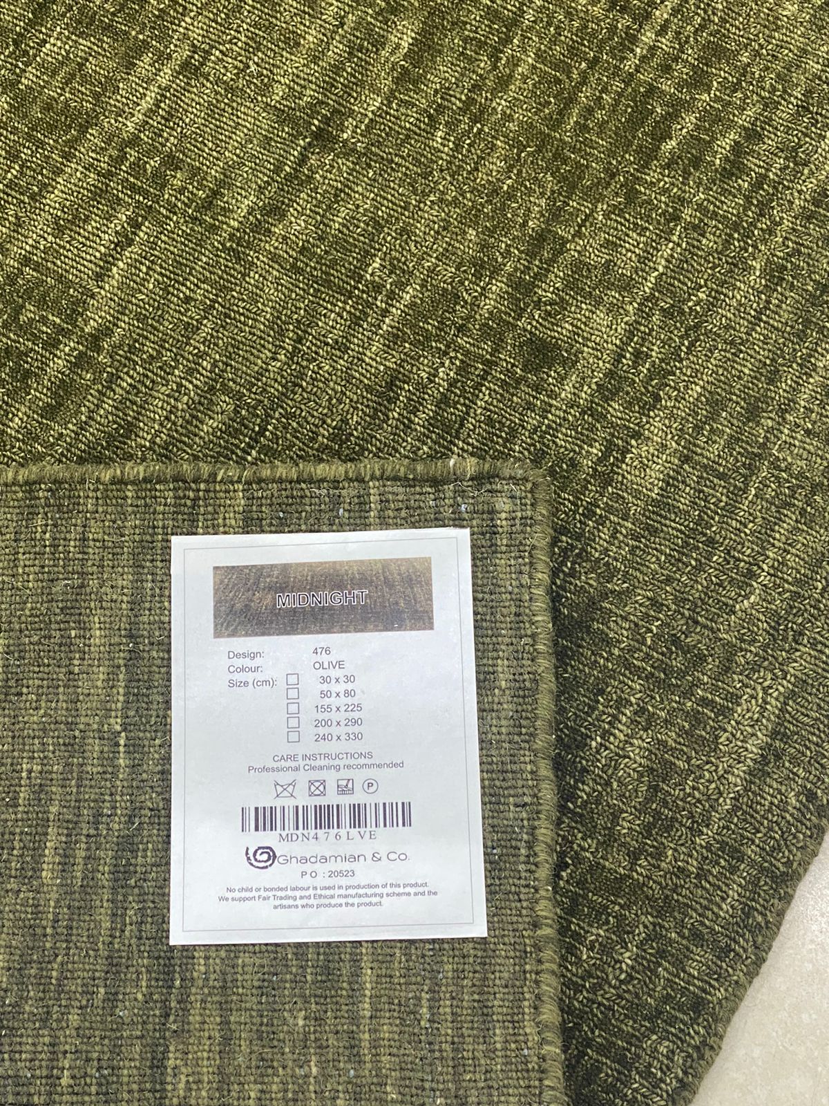 Midnight Wool Modern Rug - Ghadamian Rugs