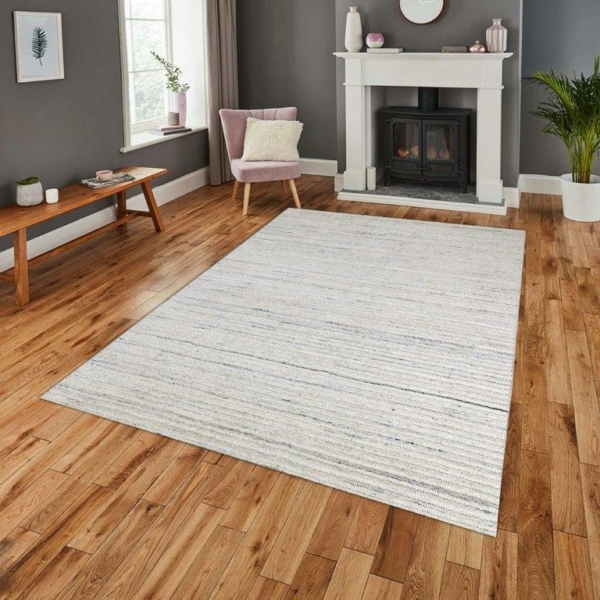 Cicero 272 White Modern Wool Rug - Ghadamian Rugs